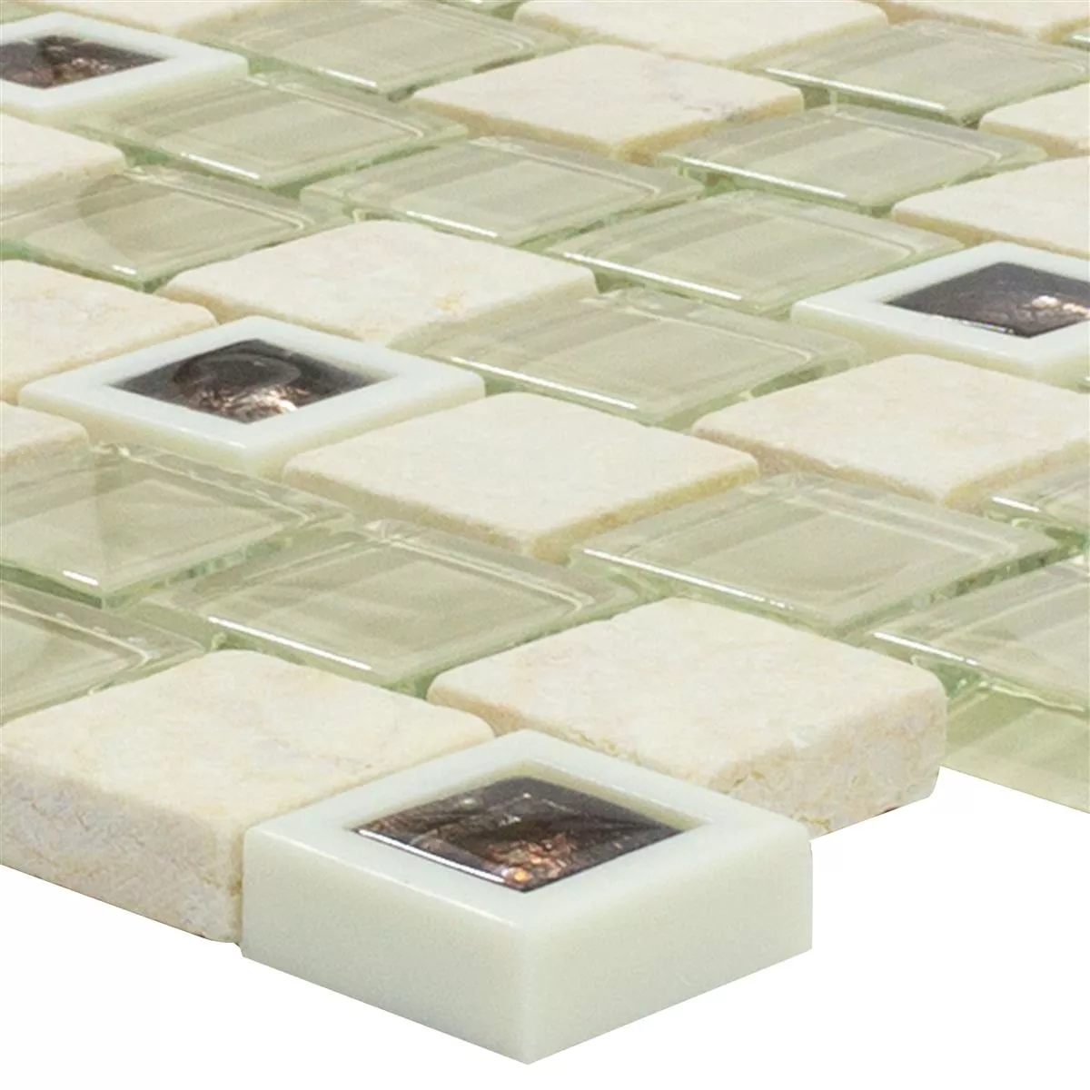 Verre Plastique Natural Mosaïques Pierre Lunaquell Beige