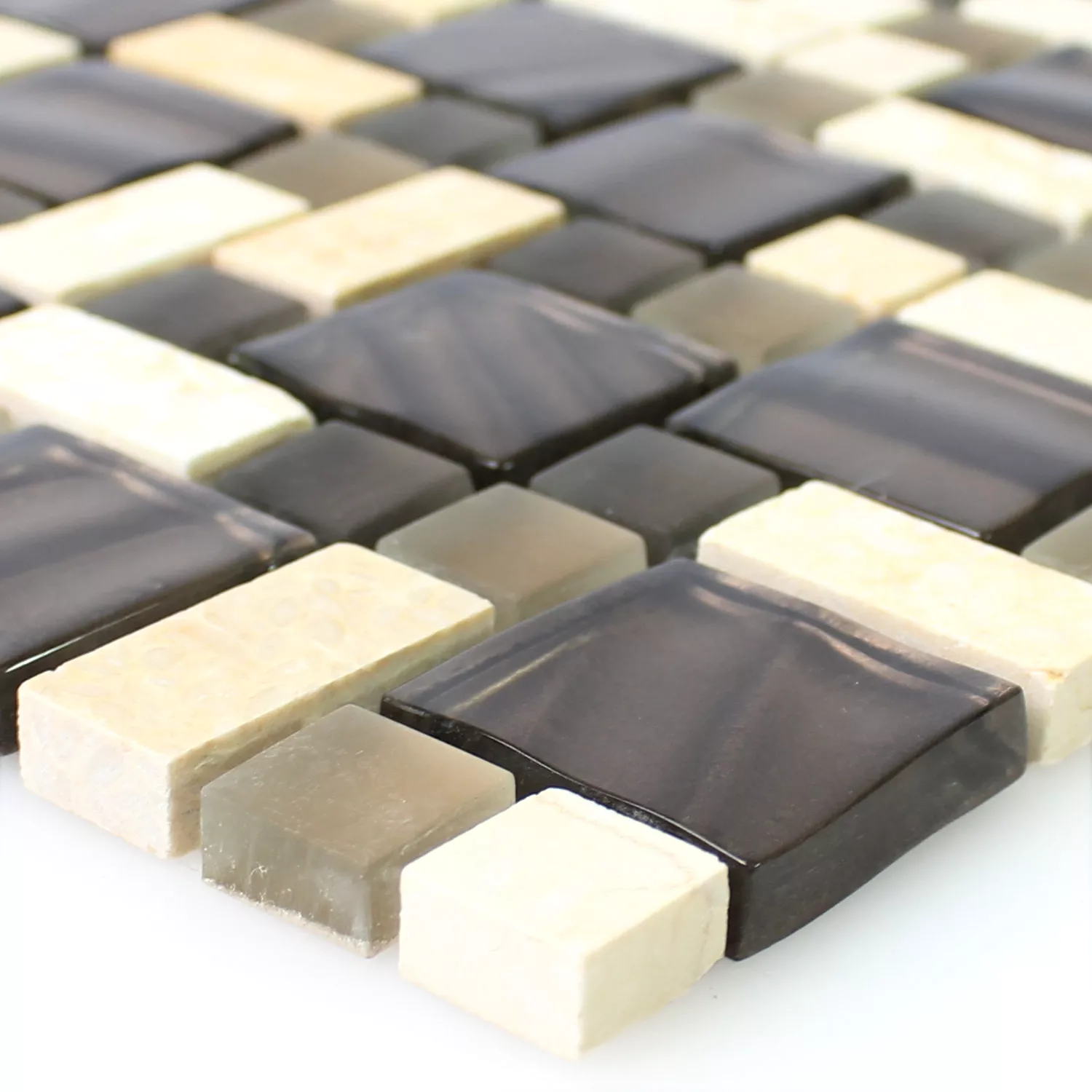 Mosaïque Verre Pierre Naturelle Brun Beige
