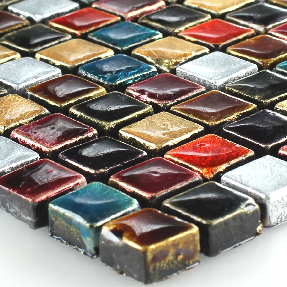 Mosaïque Verre Coloré Mix 15x15x8mm